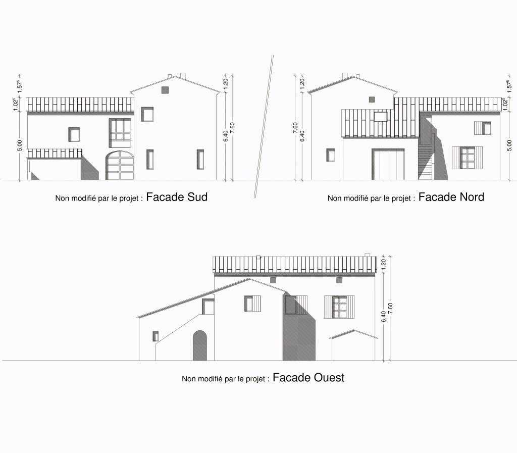 Déclaration préalable modification façade et création piscine Entrechaux